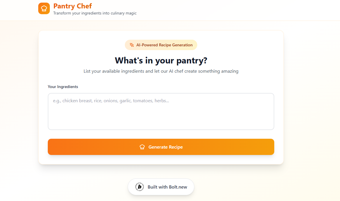 Pantry Chef | Devpost