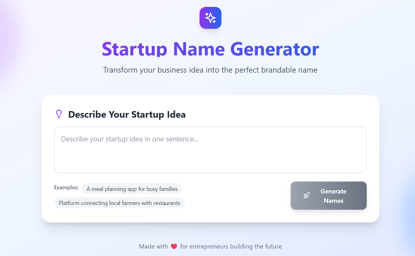 Beautiful Startup Name Generator | Devpost