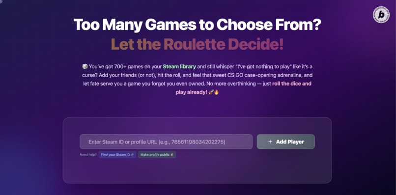 Steam Roulette | Devpost