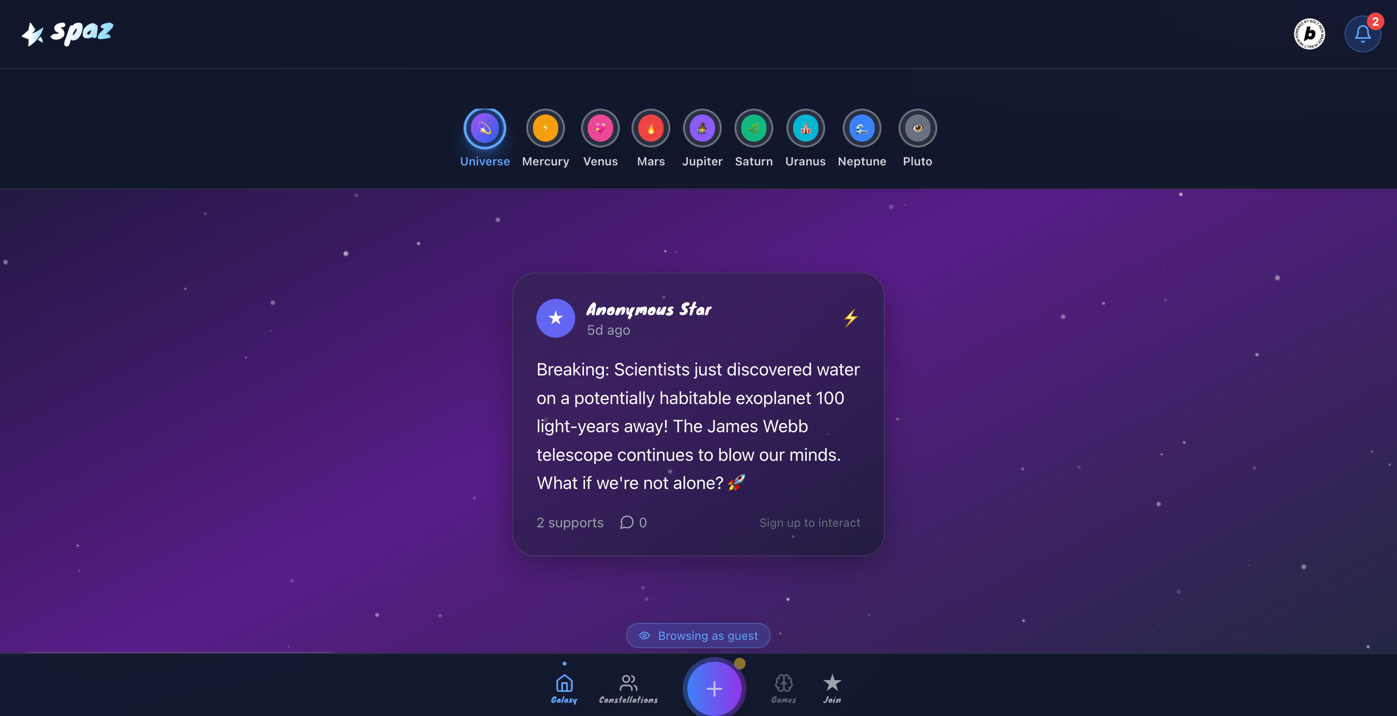 Spaz - A Positive Social Space | Devpost