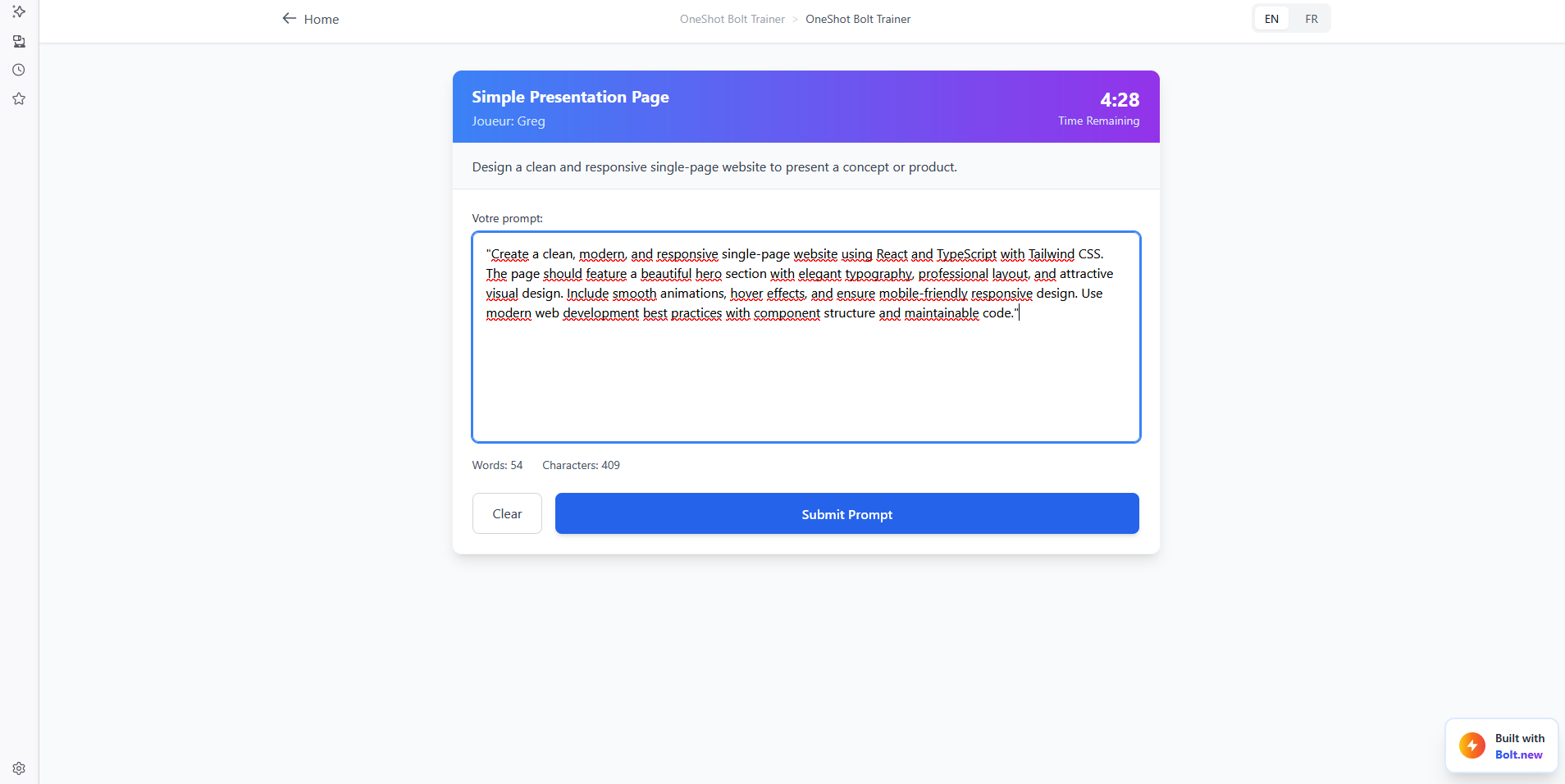 OneShot Bolt Trainer | Devpost