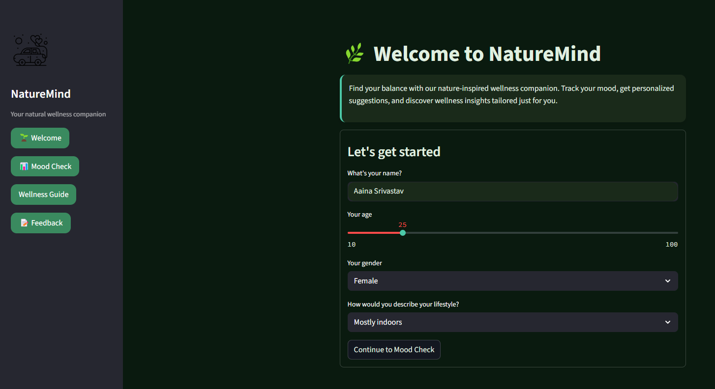 NatureMind-Your Wellness Companion | Devpost