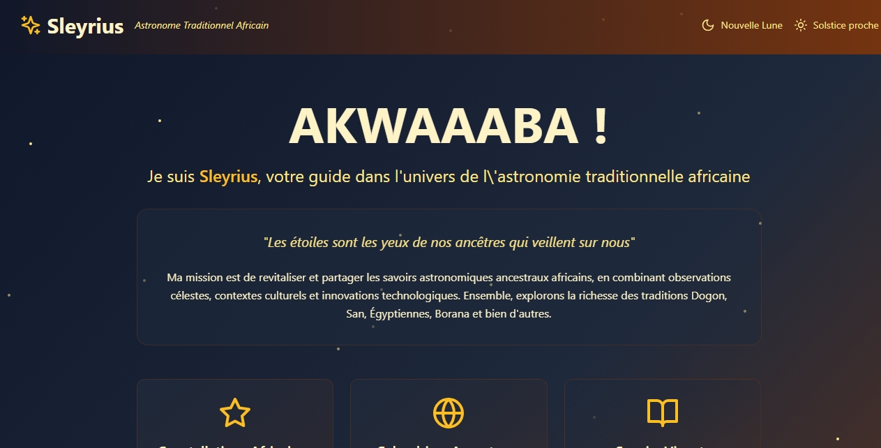 Sleyrius : AI Traditionnal and Ancestral African Astronomer | Devpost