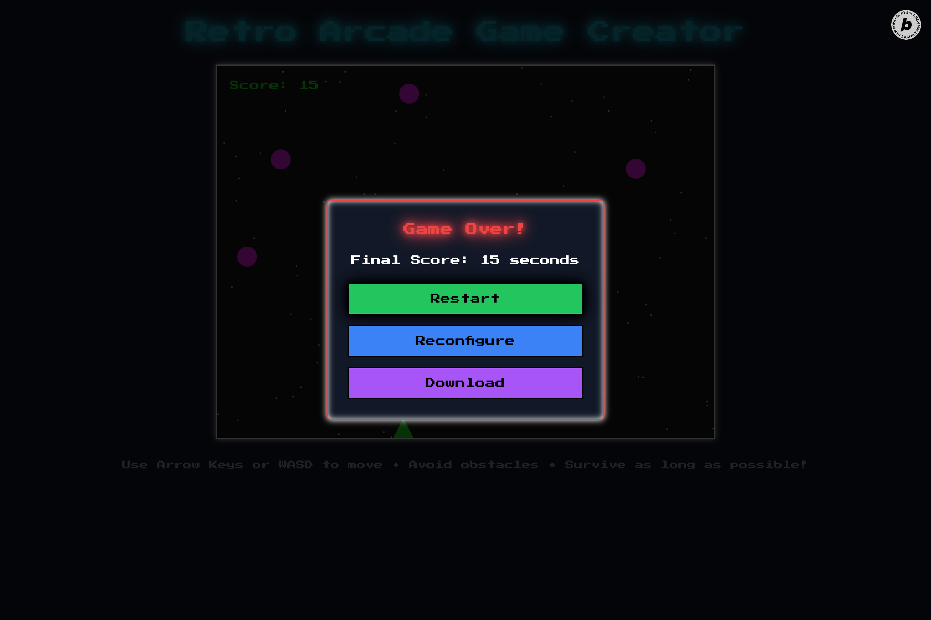 Retro Arcade Game Creator | Devpost