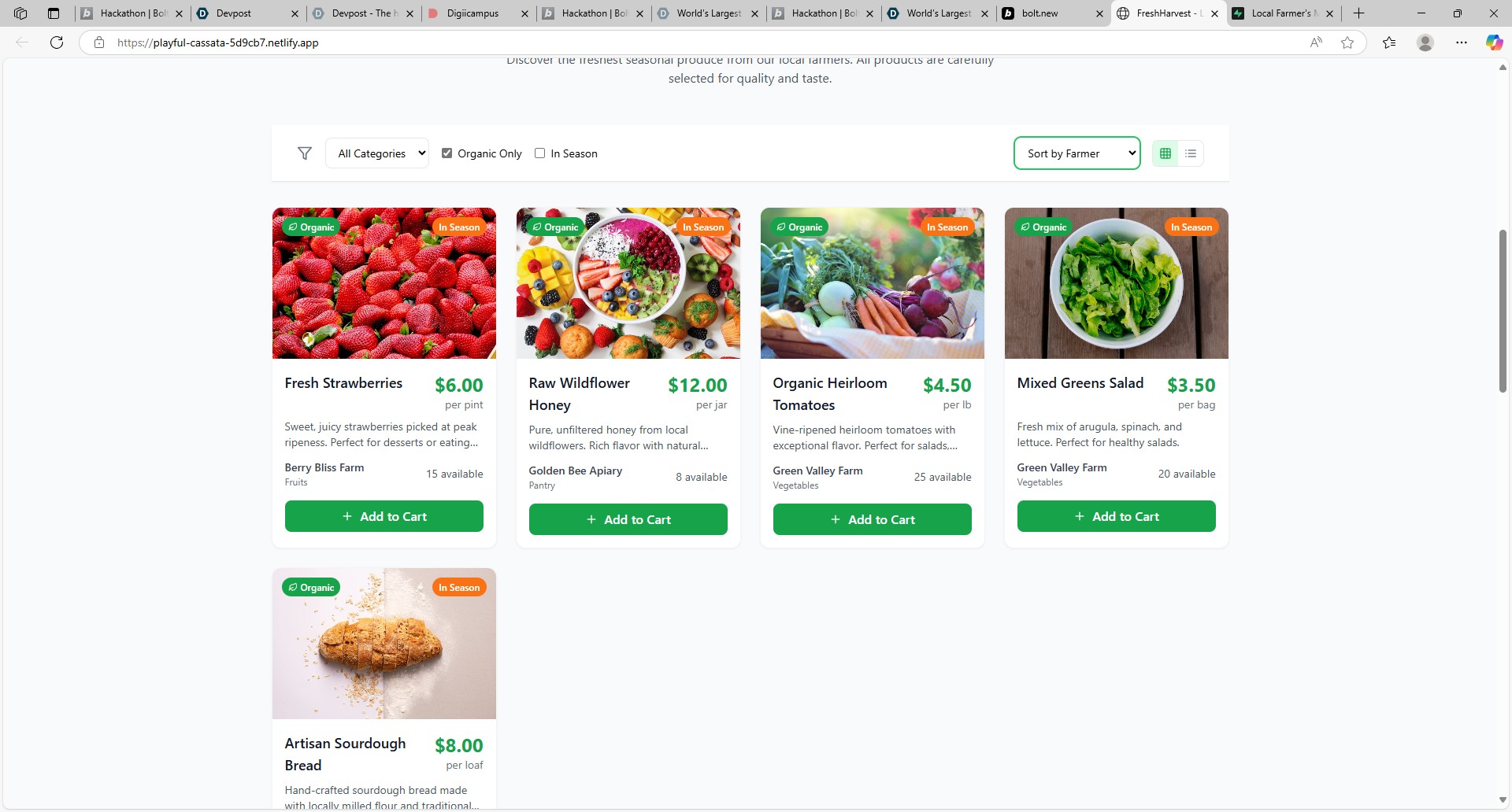 Local Farmer’s Market App | Devpost