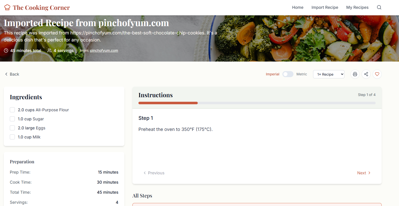 The Cooking Corner | Devpost