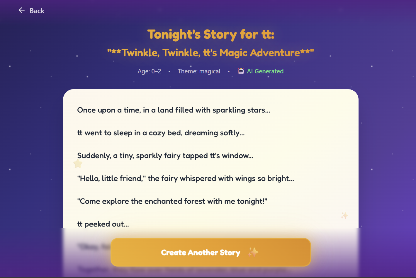 Bed Time Story Generator | Devpost