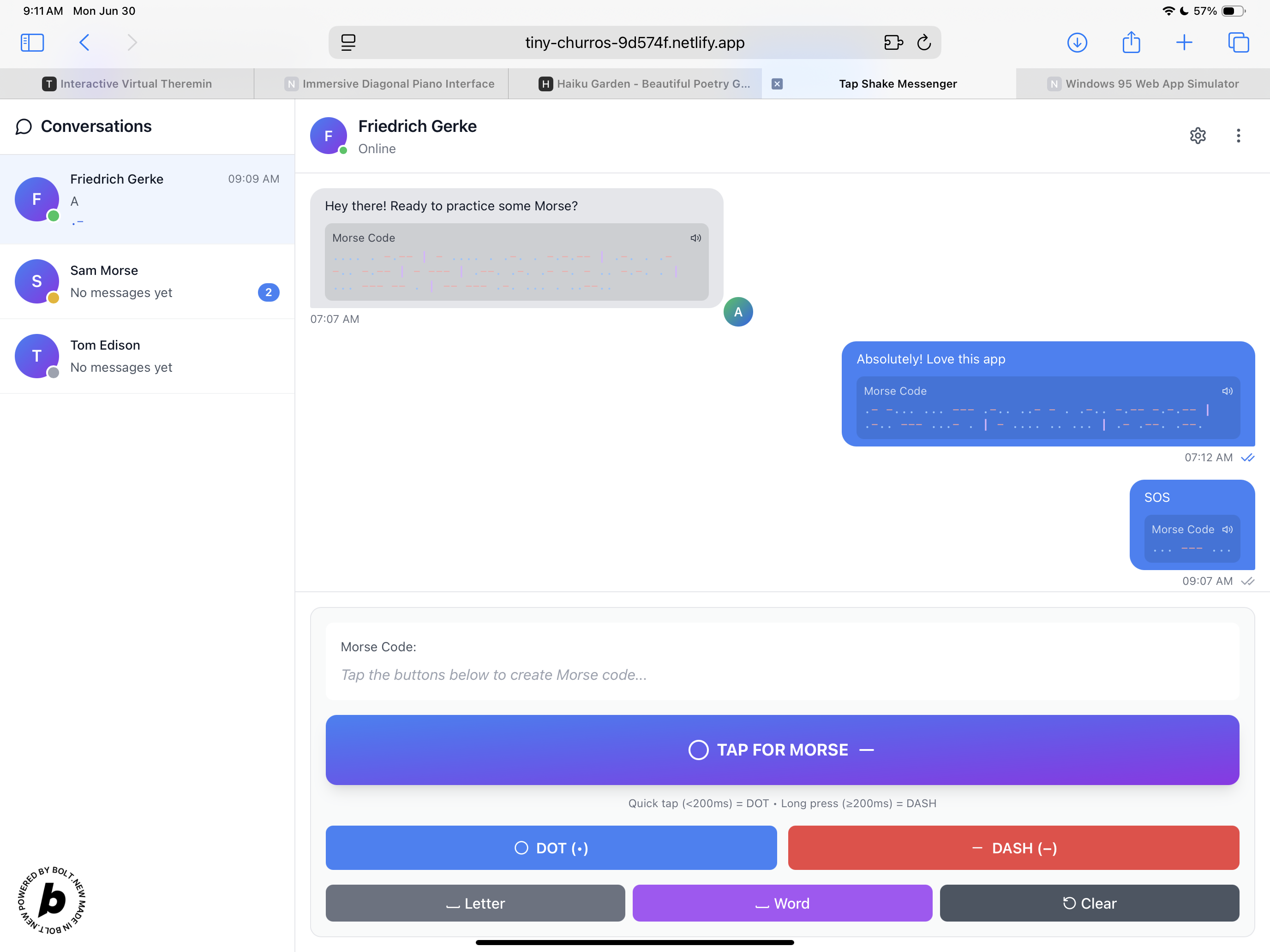 Tap Shake Messenger 2025 | Devpost