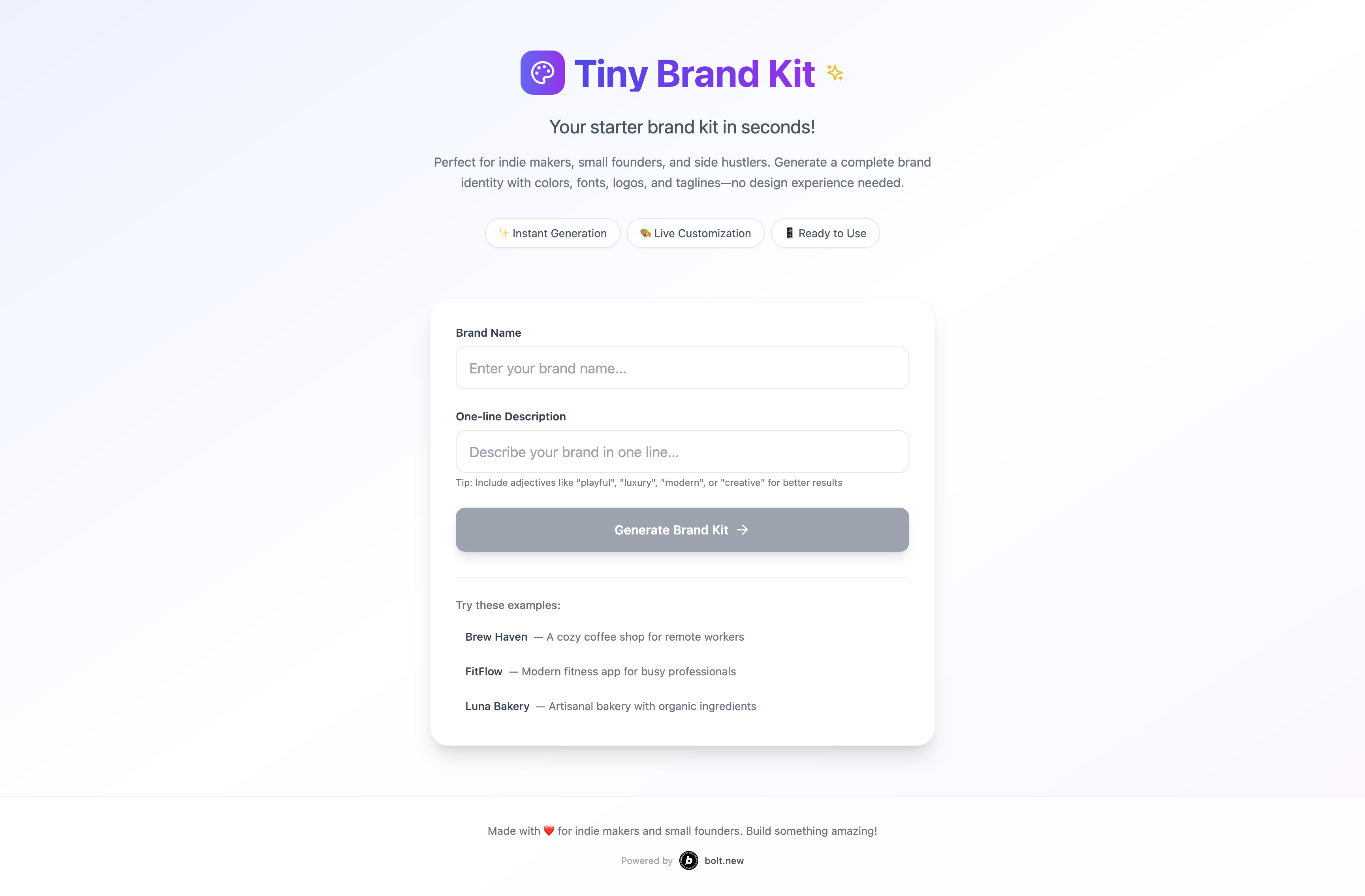 Tiny Brand Kit | Devpost