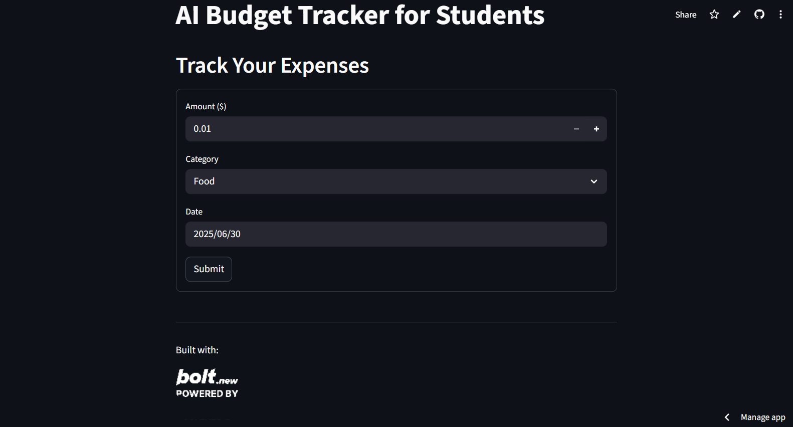Budget Tracker for Students | Devpost