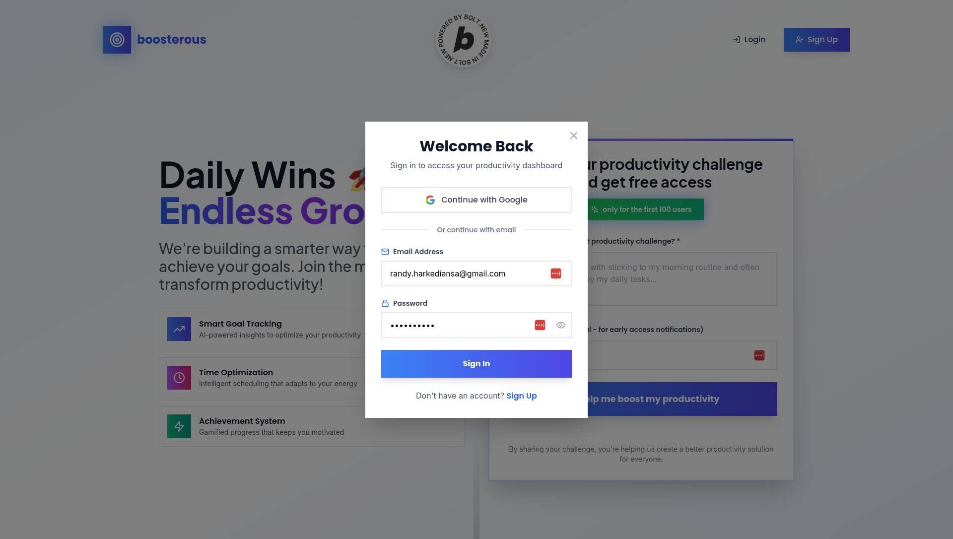boosterous.app - Your Daily Planner | Devpost