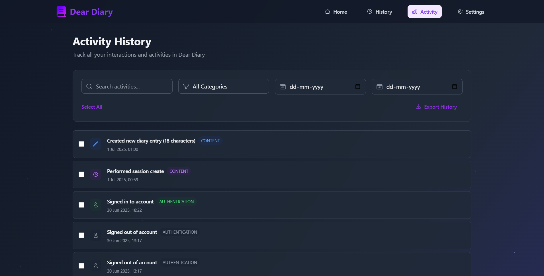 Dear Diary | Devpost