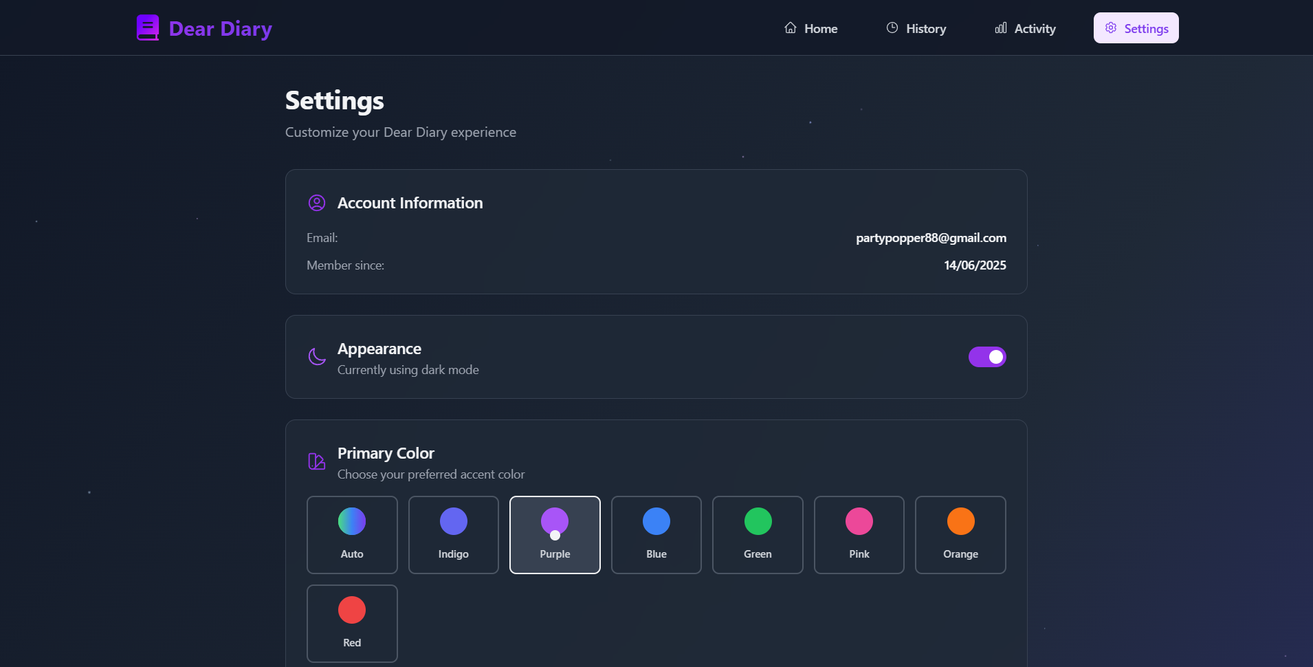 Dear Diary | Devpost