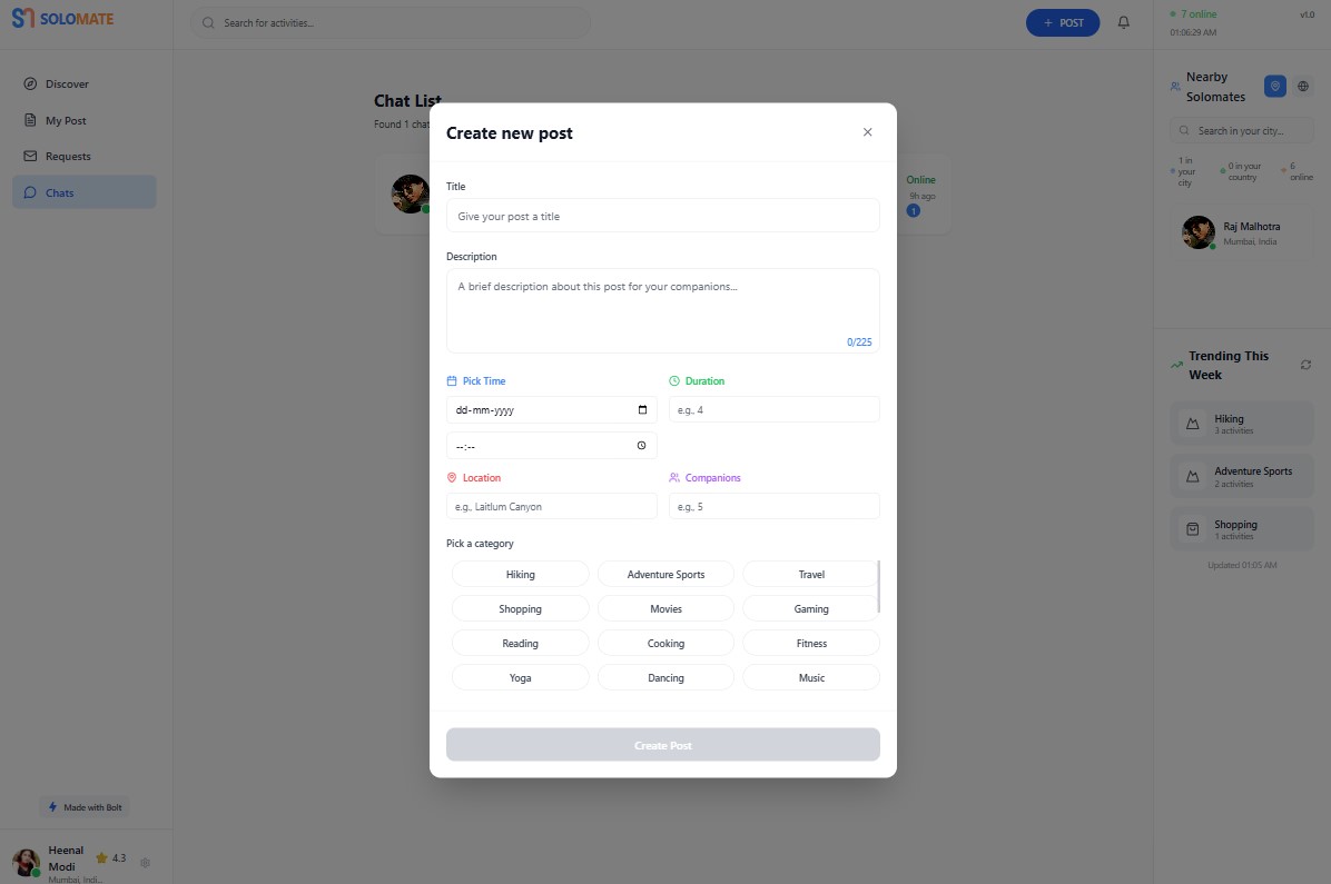 Solomate - Never Do Life Alone | Devpost