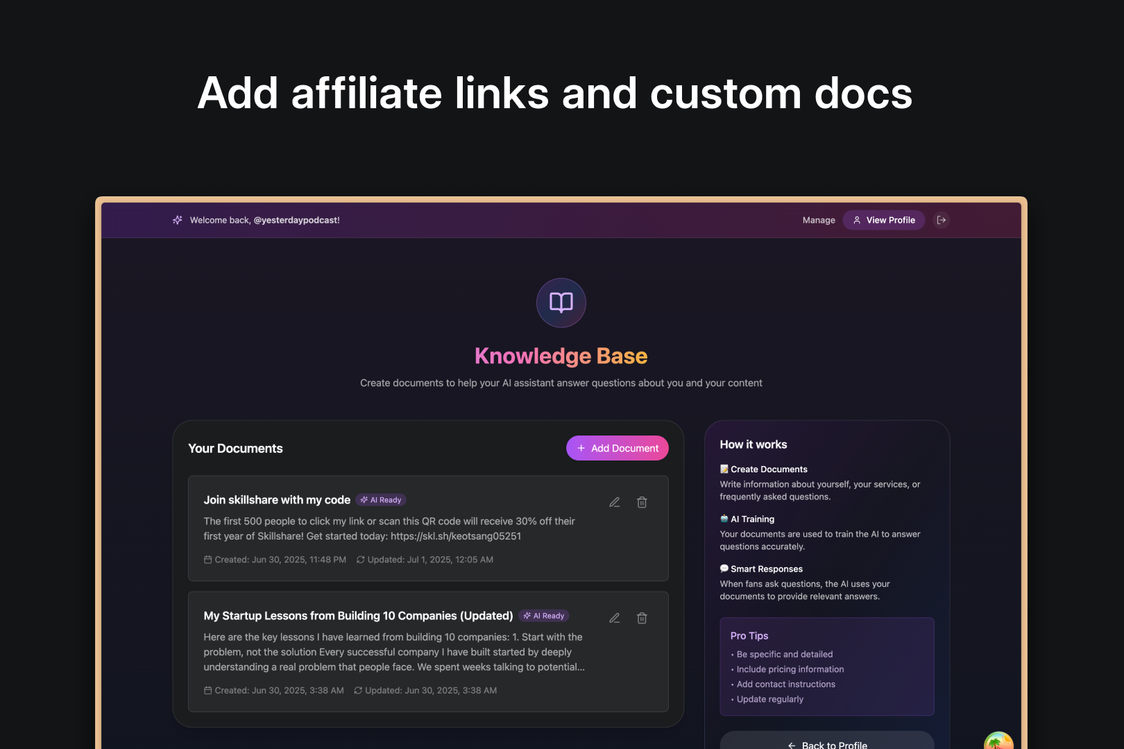 Ask In Bio - Linktree Killer | Devpost