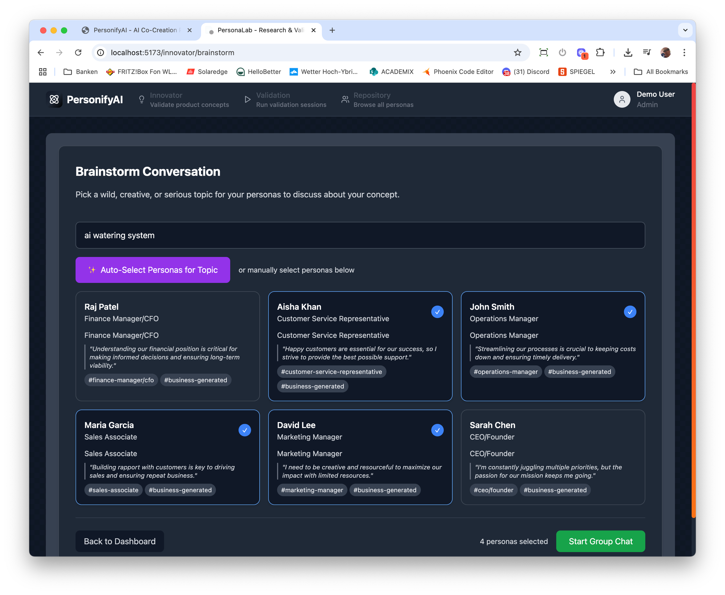 PersonifyAI: Get your ideas talked about! | Devpost