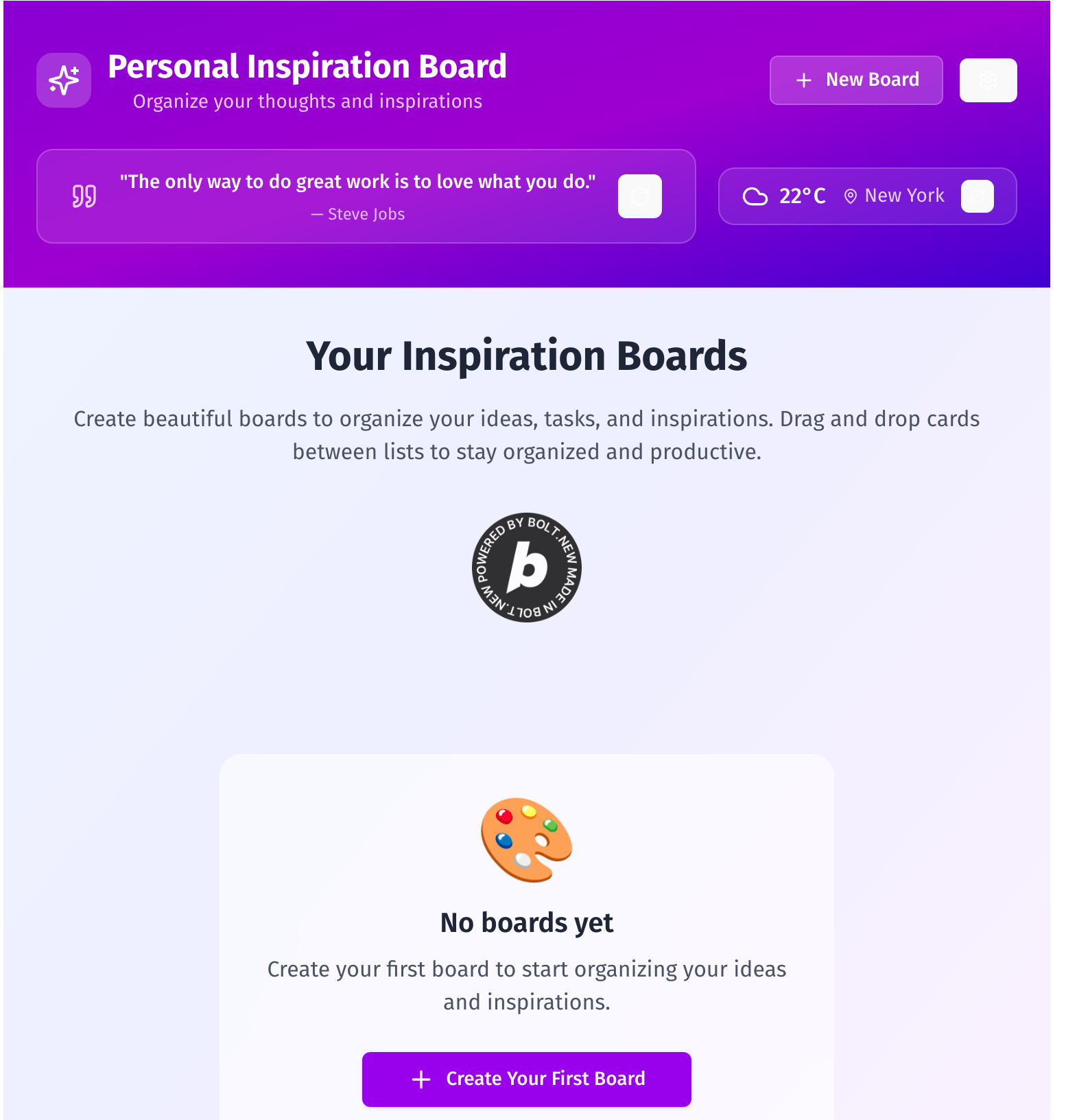 Personal Inspiration Board | Devpost
