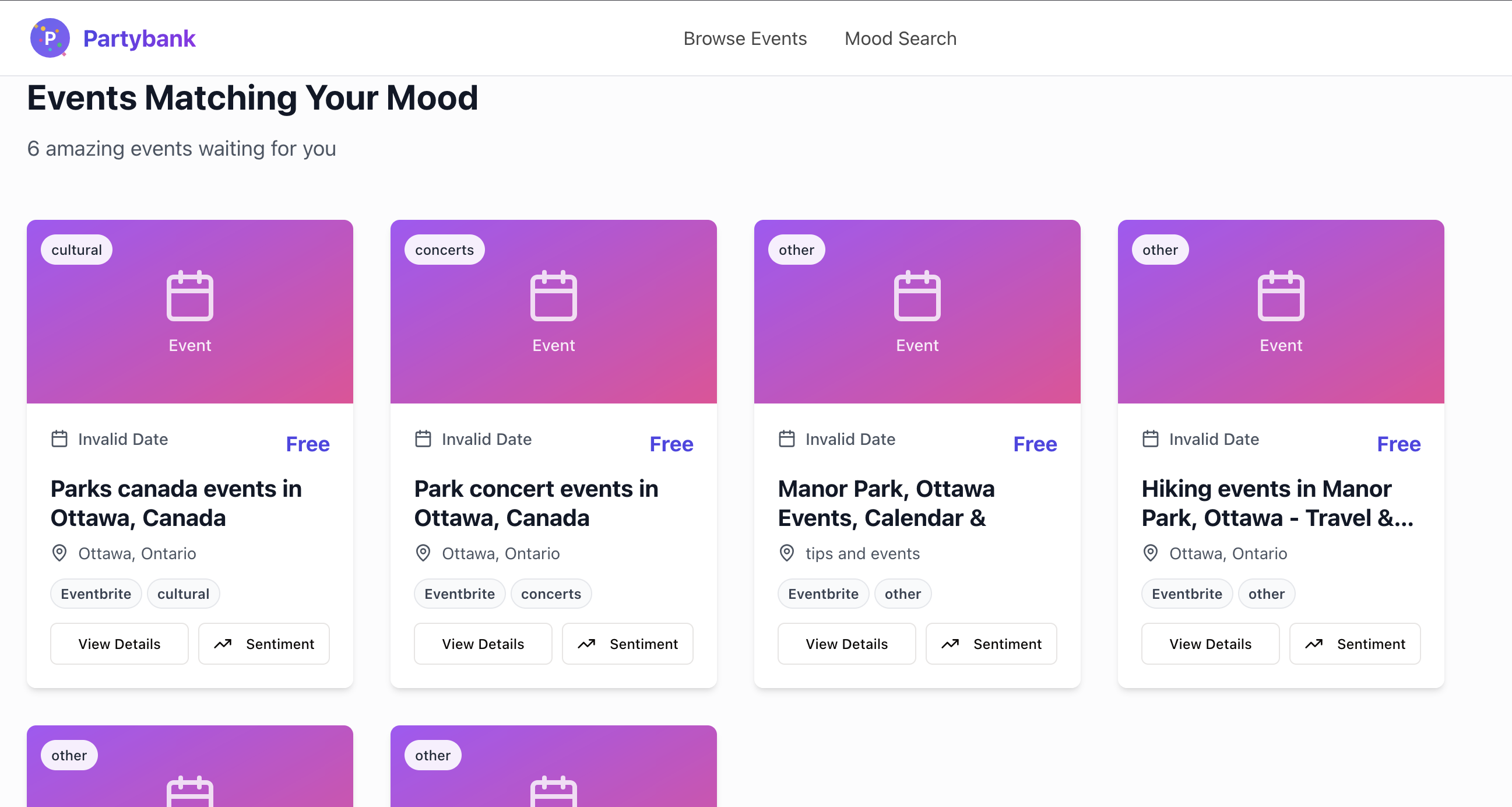 Partybank: Find events that match your mood | Devpost
