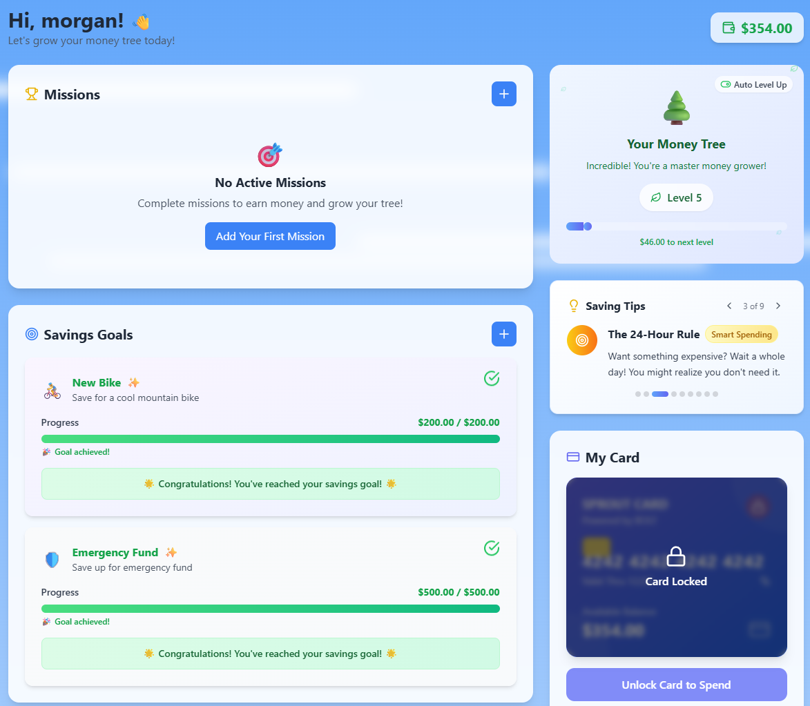 sprout saving goals | Devpost