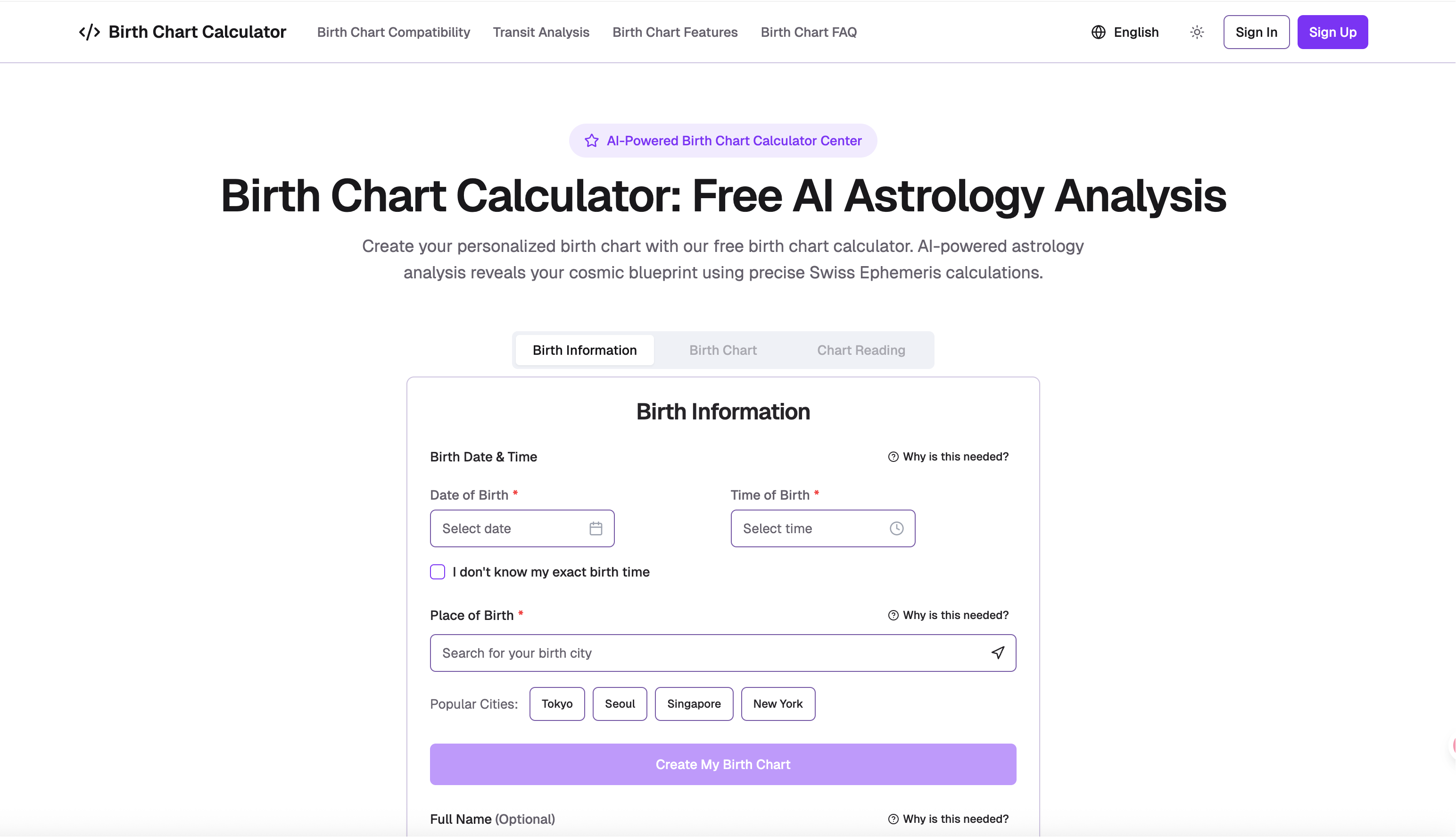Birth Chart Calculator | Devpost
