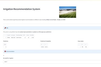 Irrigation recommendation system | Devpost