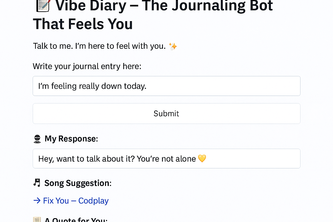 Vibe Diary – The Journaling Bot That Feels You | Devpost
