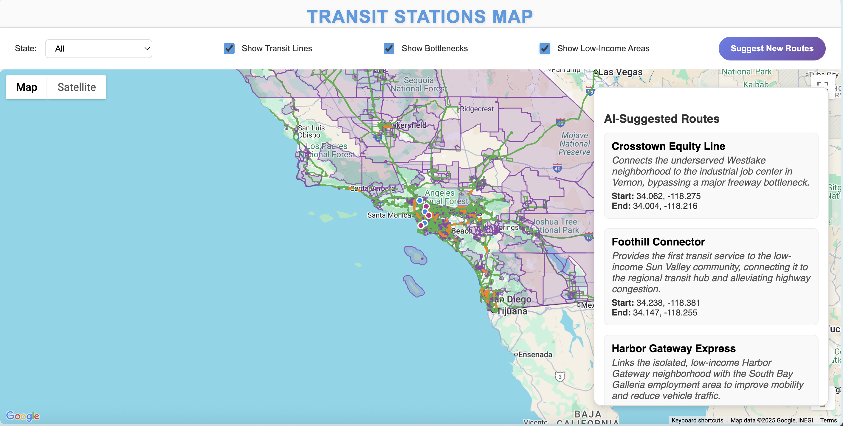Transit Stations Map | Devpost