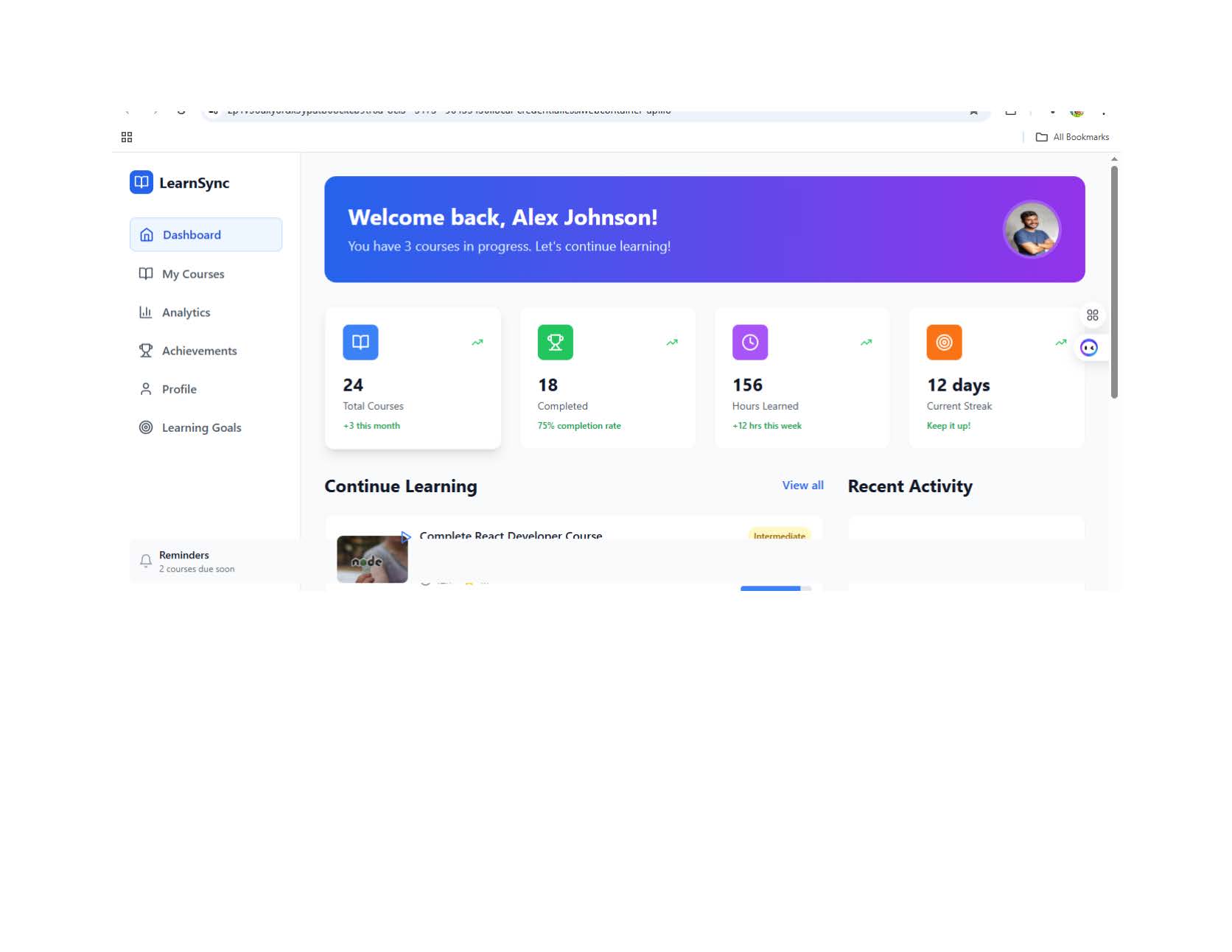 Online Course Tracker App | Devpost