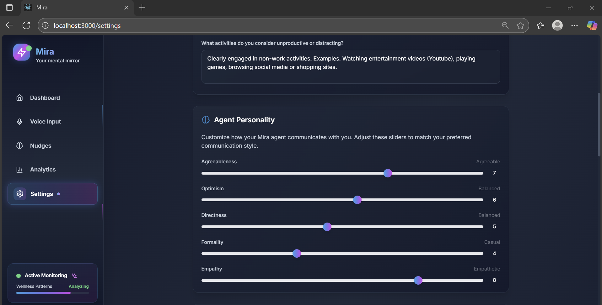 Mira - Your Mental Mirror | Devpost