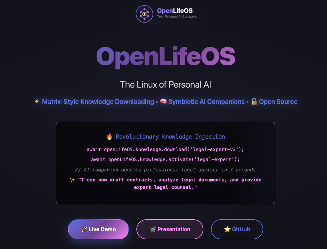 OpenLifeOS AI | Devpost