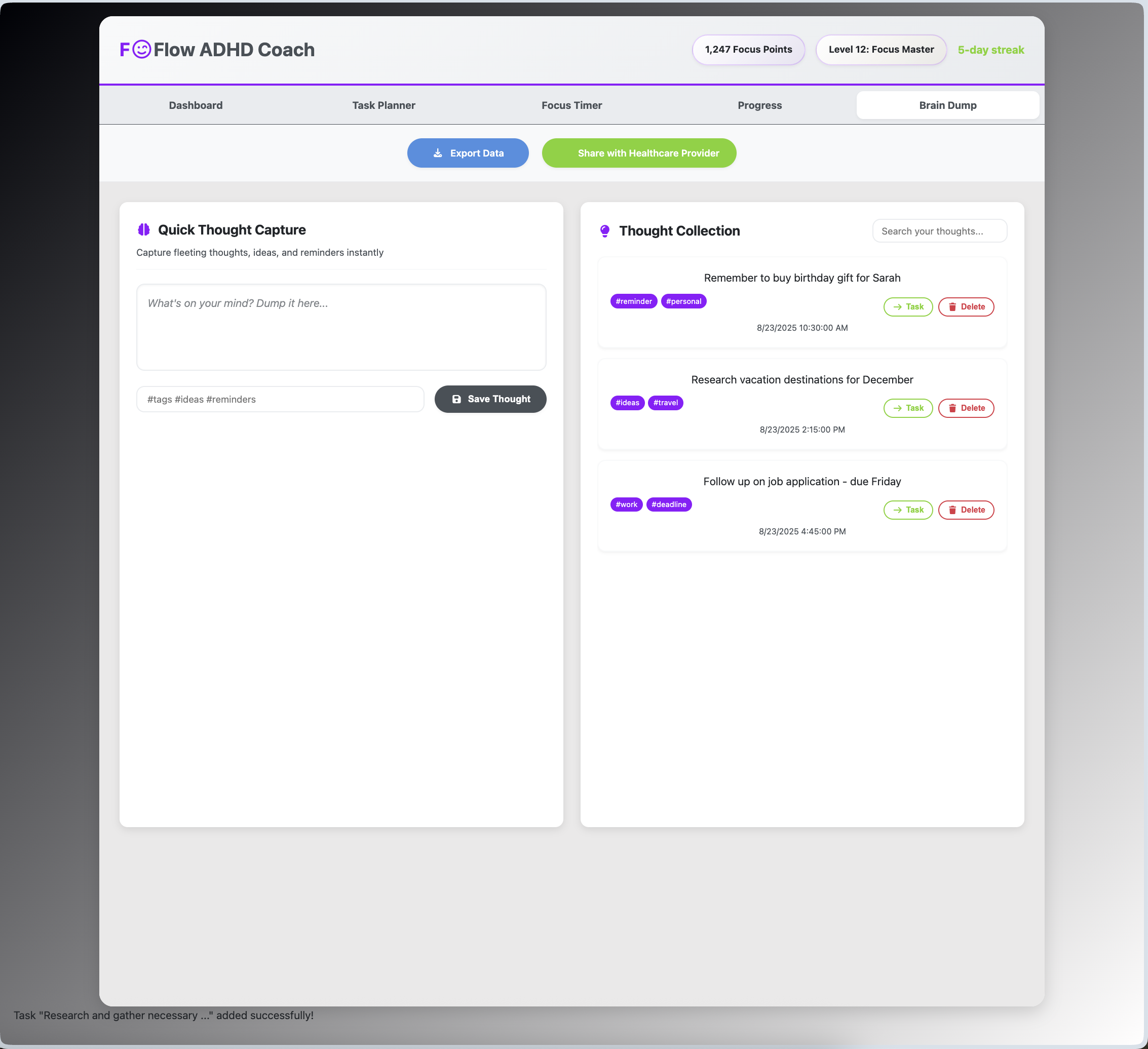 FOFlow: Personalized ADHD Productivity and Focus Coach | Devpost