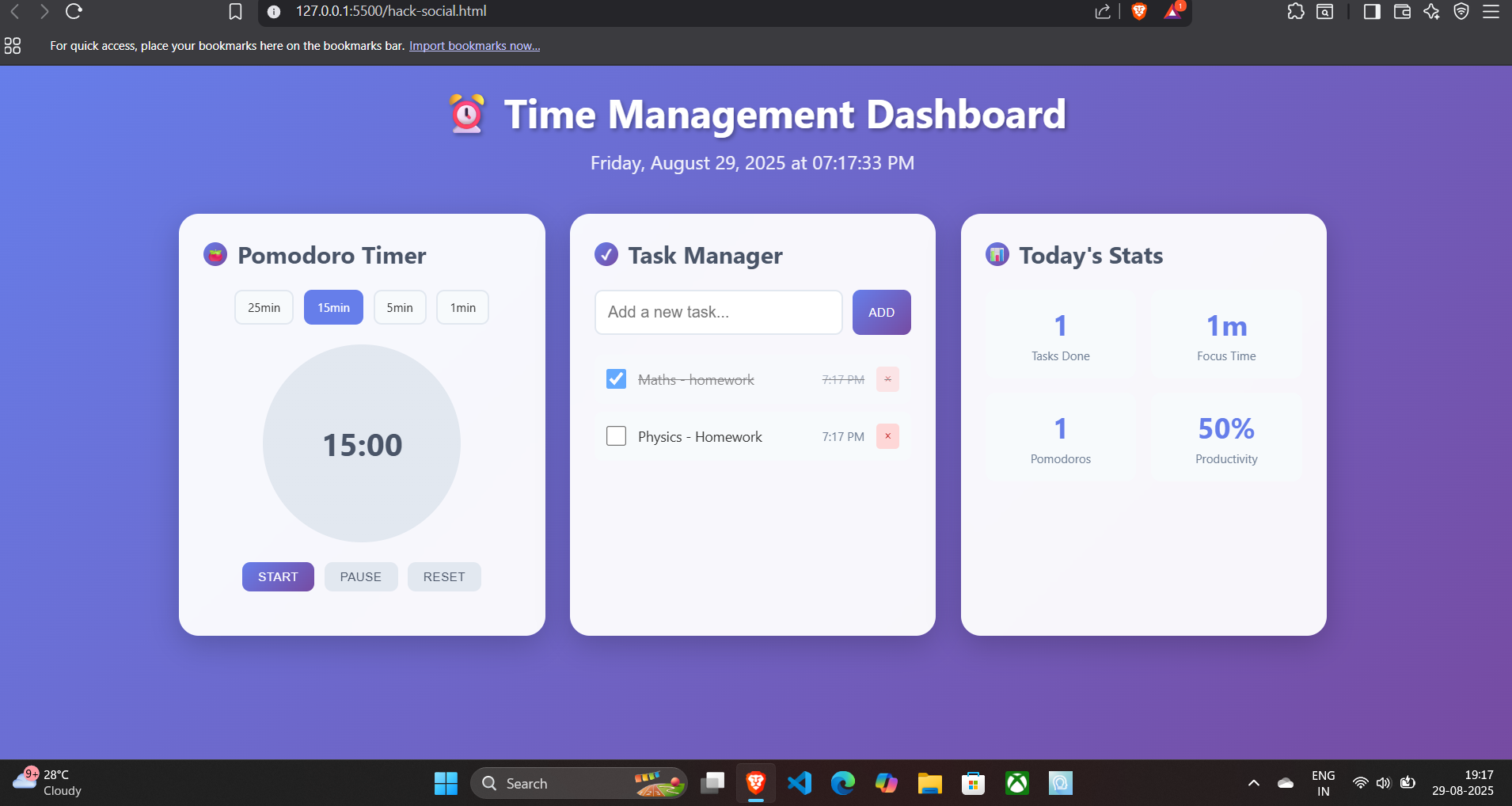 Time Management Dashboard | Devpost