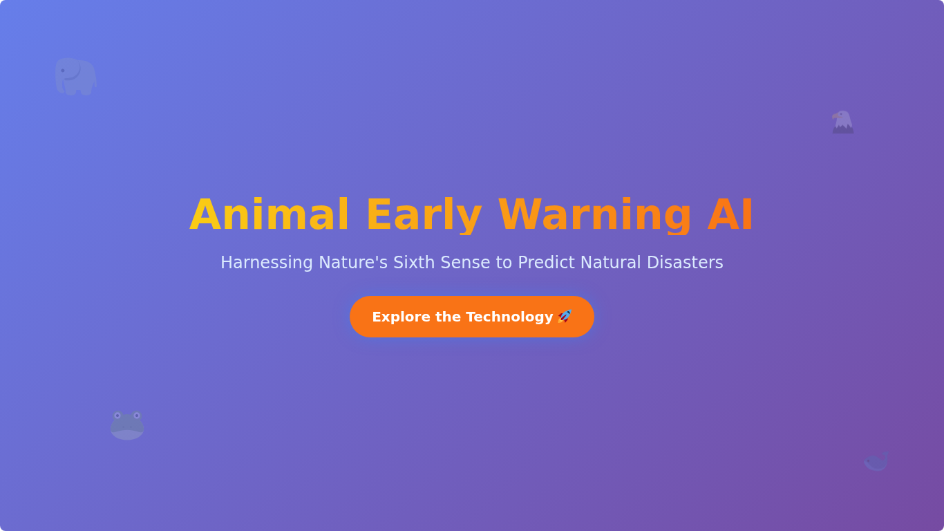 Sixth Sense : Animal Early Warning AI | Devpost