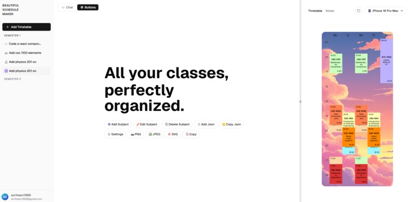 BEAUTIFUL SCHEDULE MAKER | Devpost