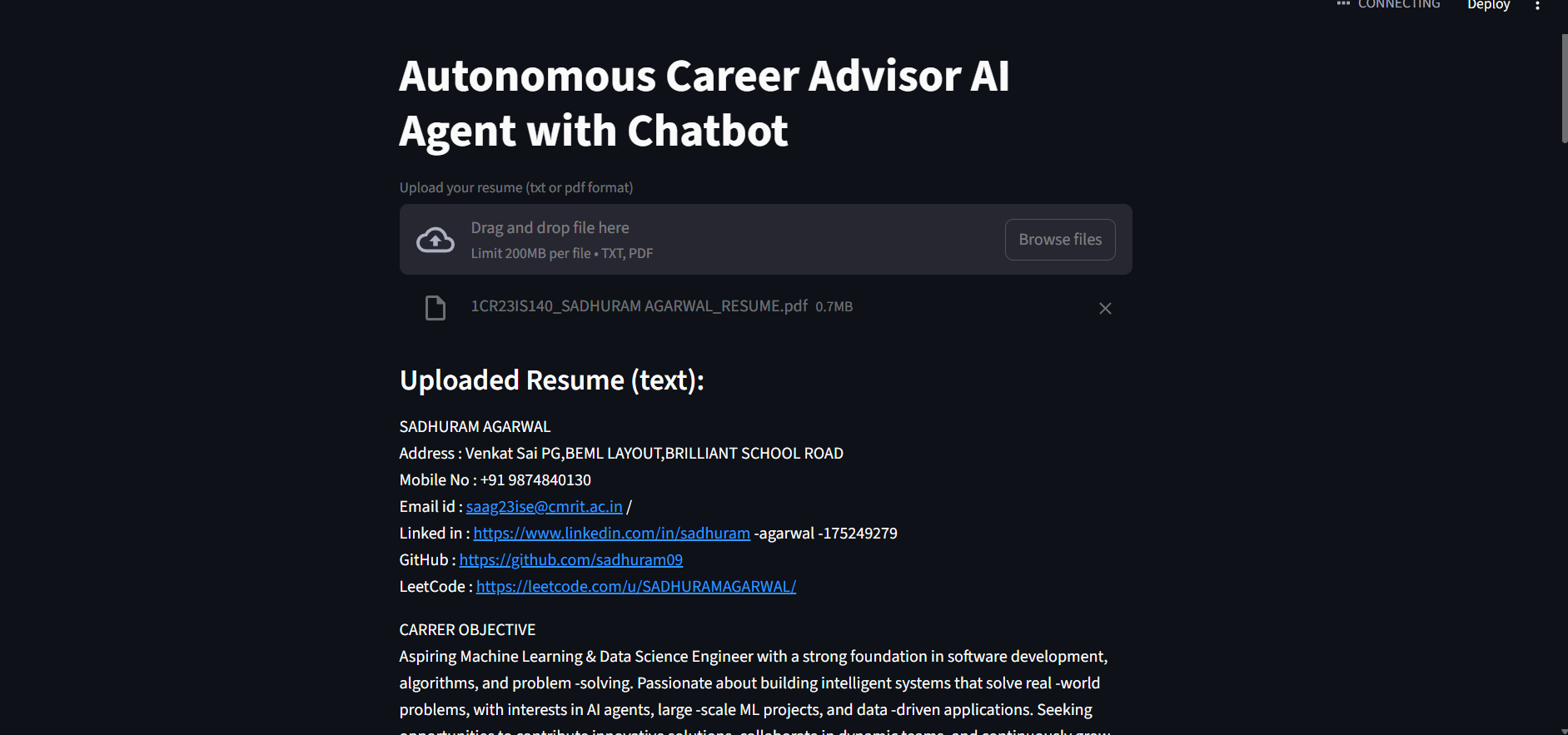 Career Advisor AI Agent | Devpost