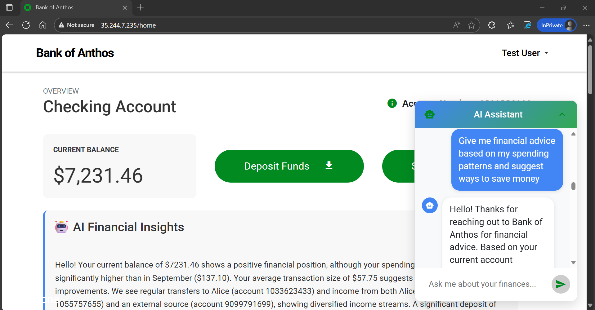 AI Superpowered Bank of Anthos | Devpost
