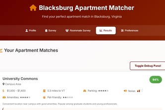 Blacksburg off-campus housing helper | Devpost