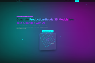 Next3D.tech | AI 3D Model Generator | Devpost