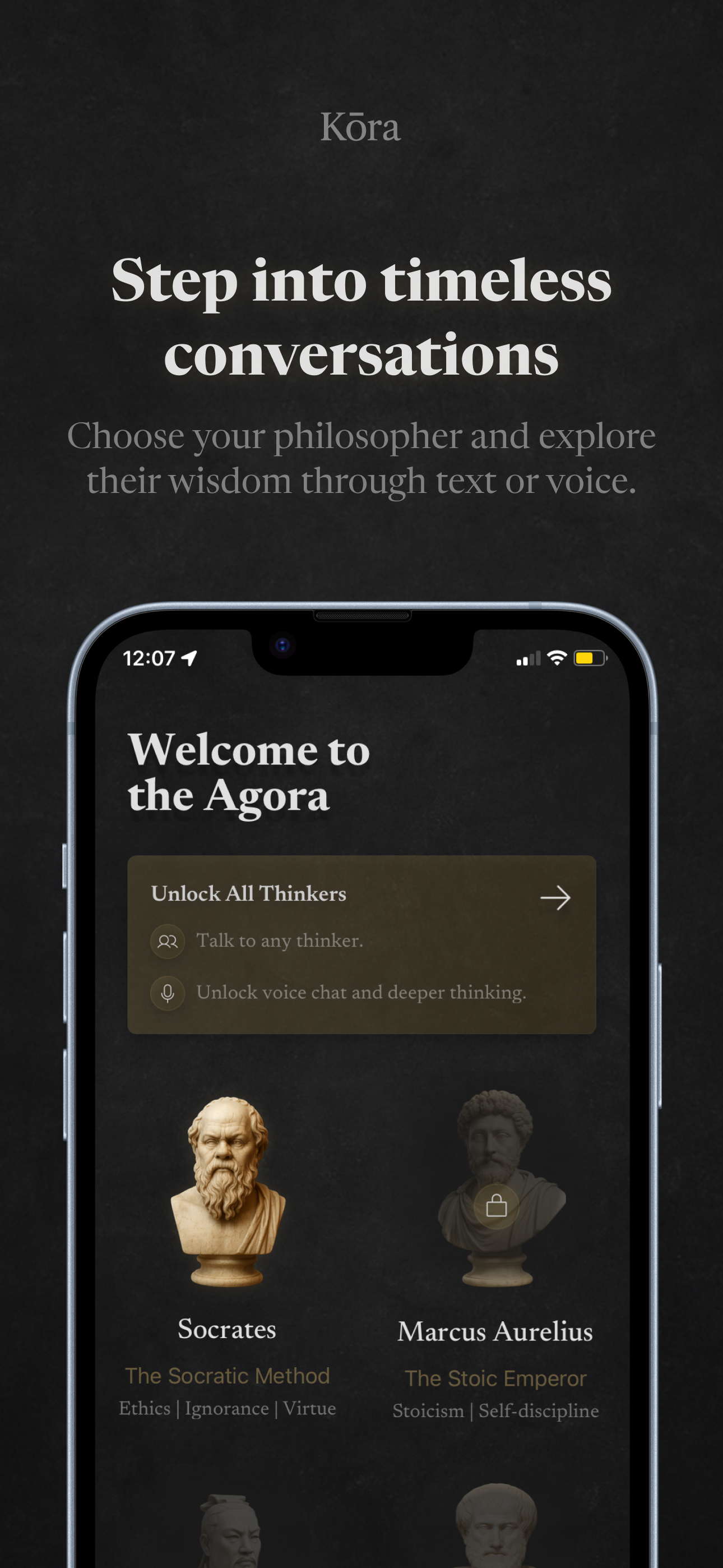 Kora – Voice chat with philosophers & daily wisdom | Devpost