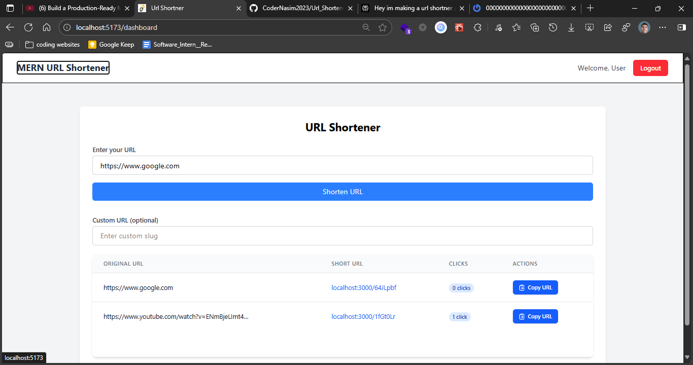 MERN Stack Url_Shortener-Frontend Part | Devpost