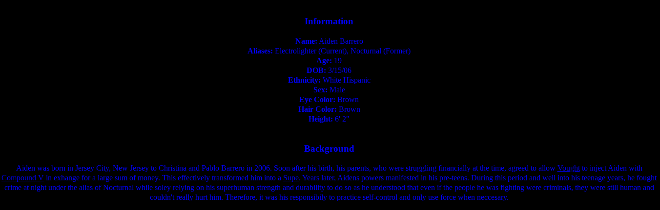 Superhero OC Information Page | Devpost