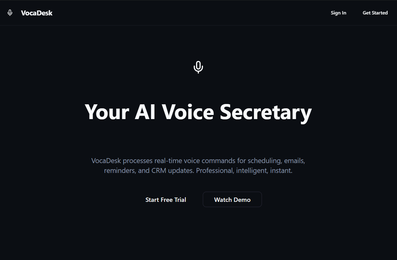 VocaDesk – Your AI Voice Secretary | Devpost