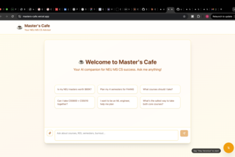 Master's Cafe - Your AI Advisor for NEU MS CS Success | Devpost