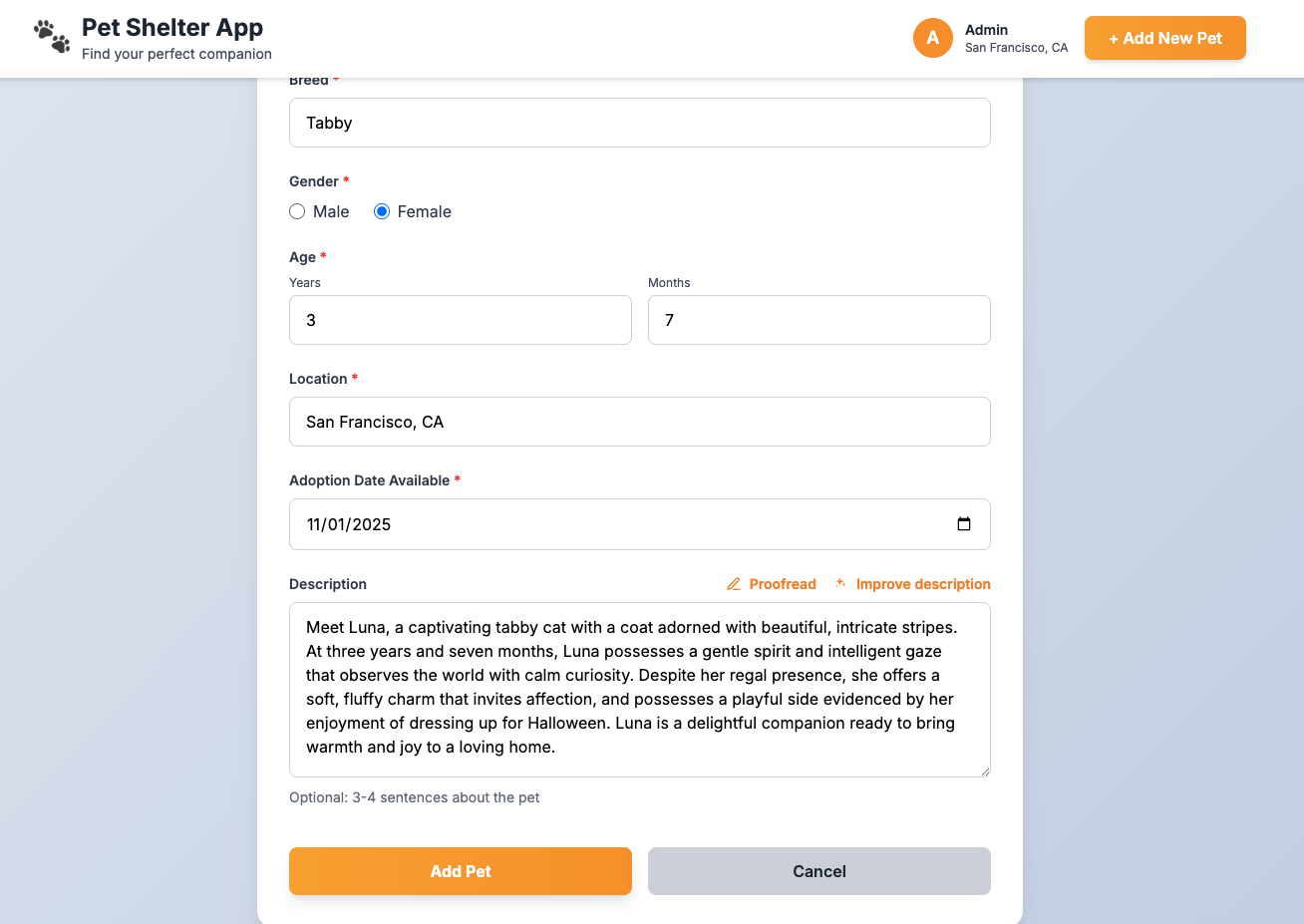 Pet Shelter App | Devpost