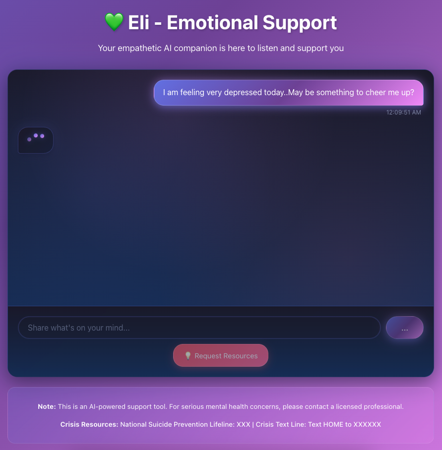 Eli - Emotional Support | Devpost