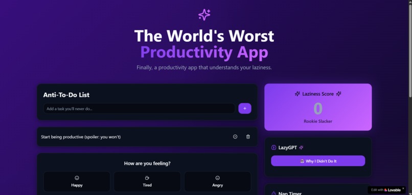 The World's Worst Productivity App | Devpost