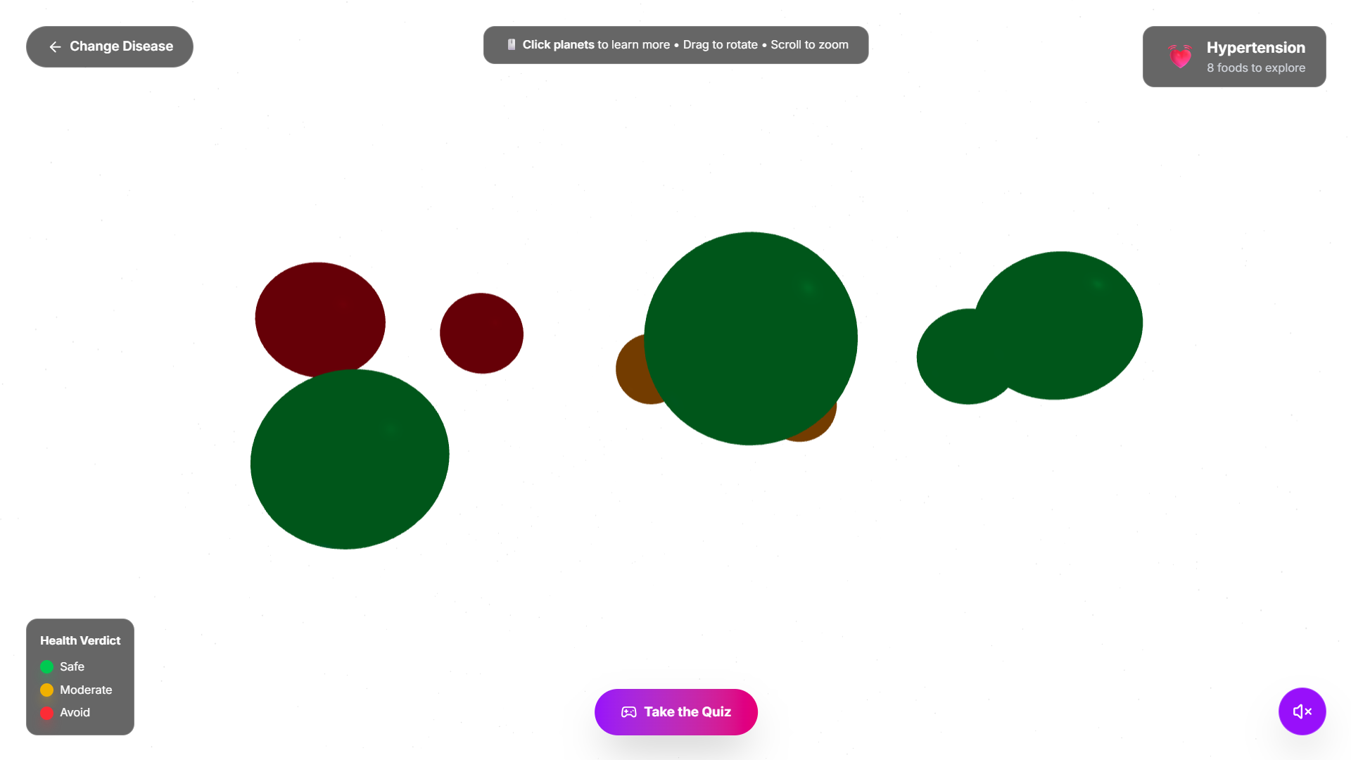 FoodVerse: Explore Foods as Planets in a 3D Universe | Devpost