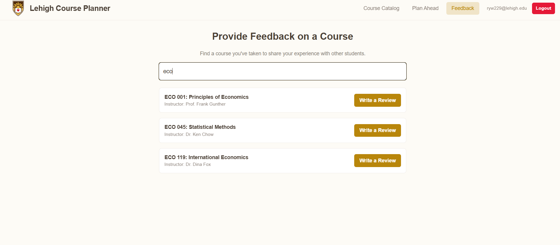 Course Evaluator App | Devpost