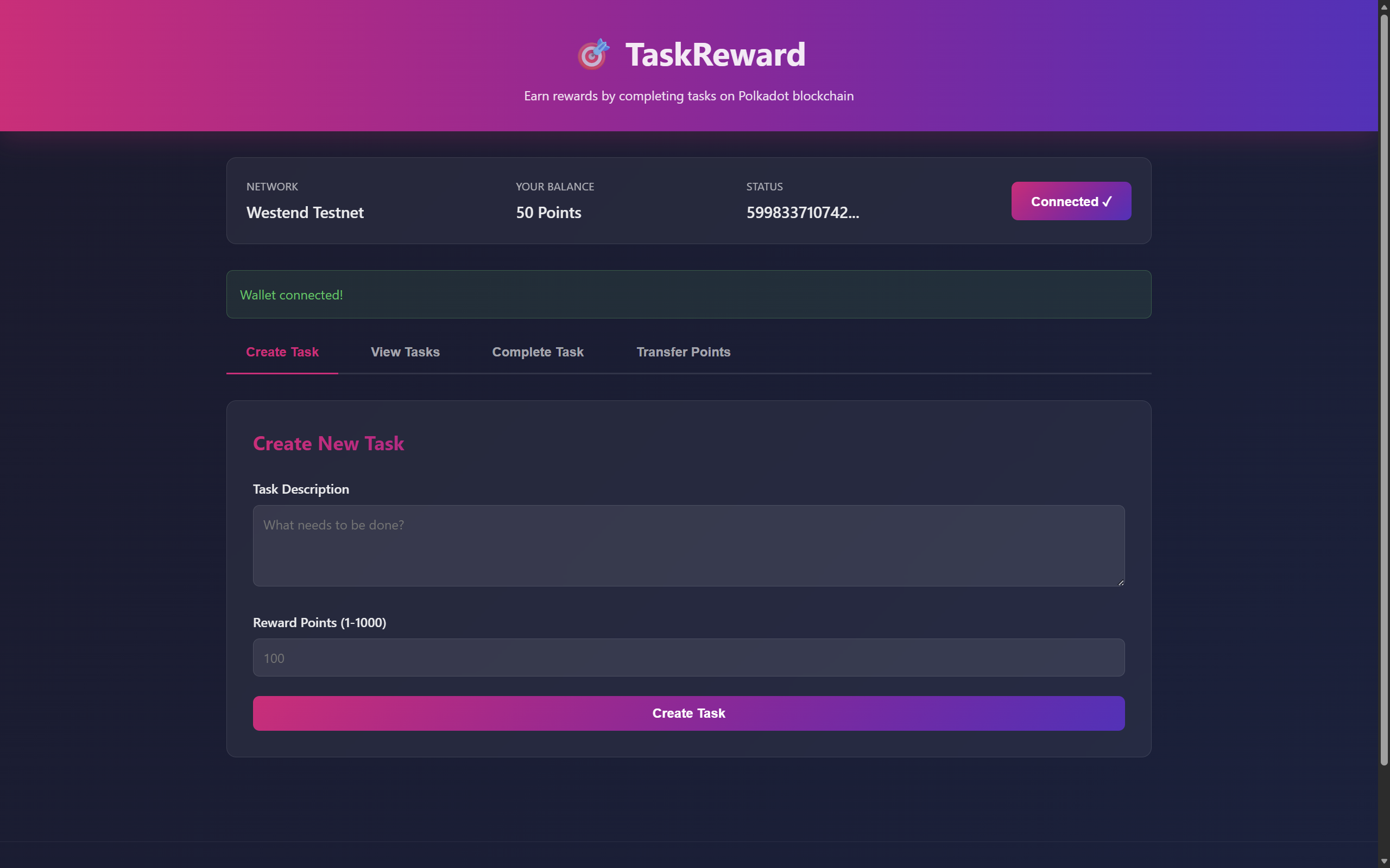 TaskReward - Decentralized Task Management on Polkadot | Devpost