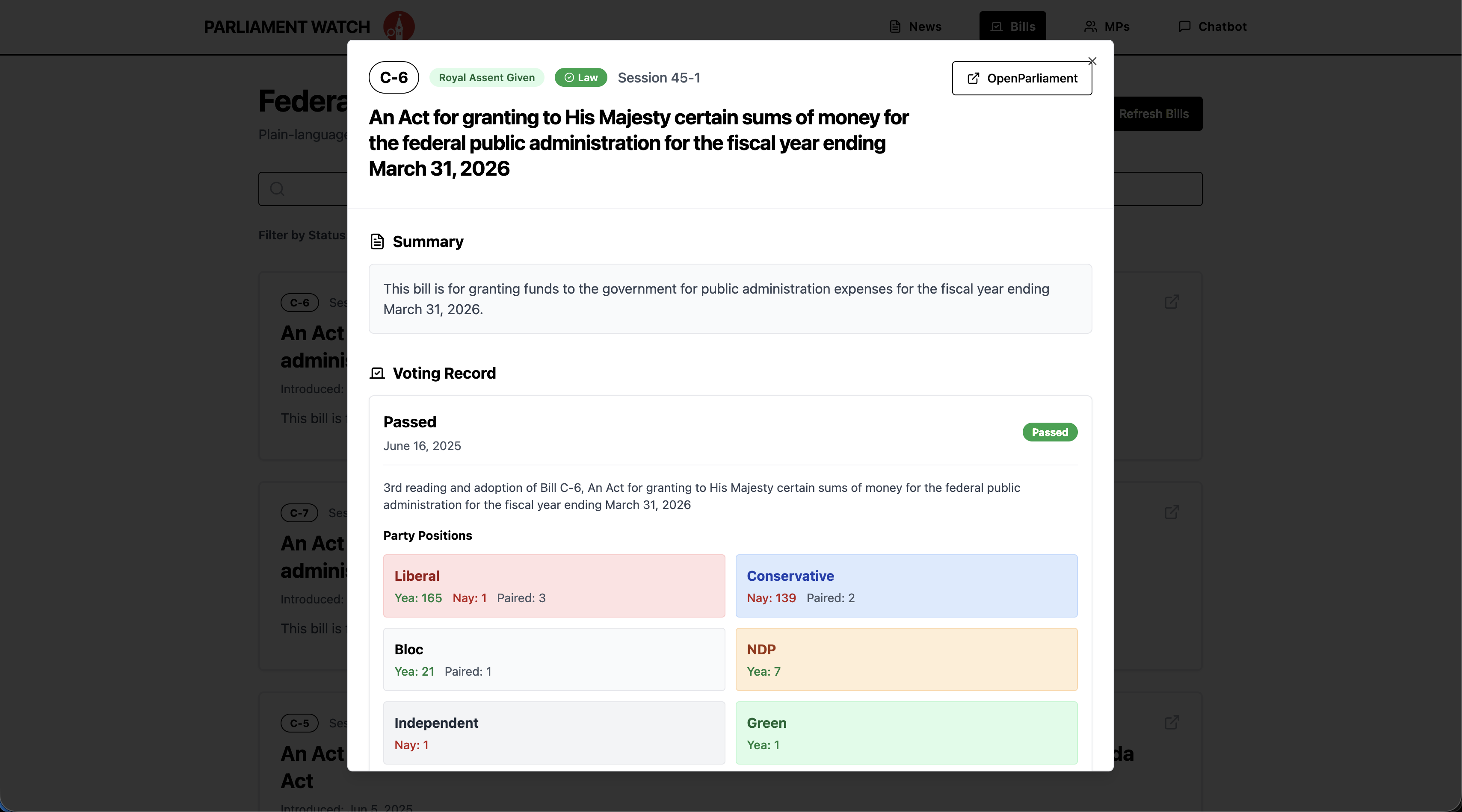 Parliament Watch | Devpost
